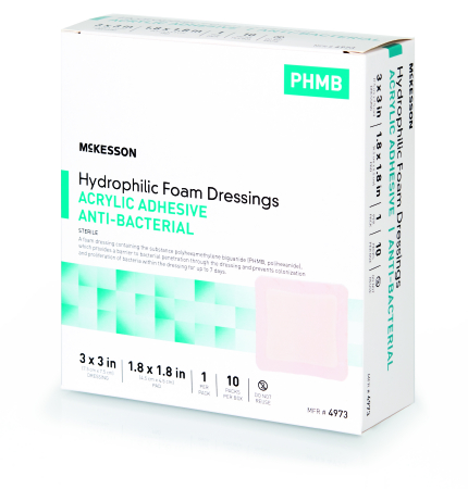 DRESSING, HYDROPHILIC FOAM PHMB ADH 3"X3" - New Hampshire Medical Supply