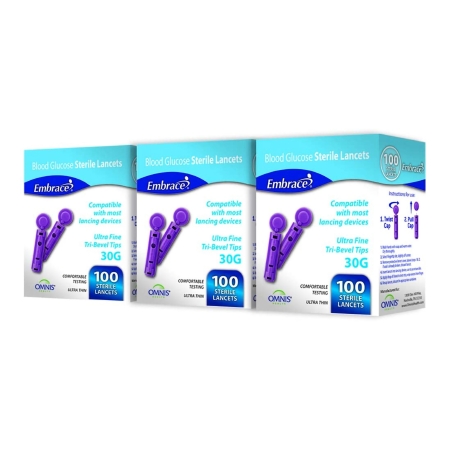 LANCETS, EMBRACE SAFETY 30G (100/BX 50BX/CS) - New Hampshire Medical Supply