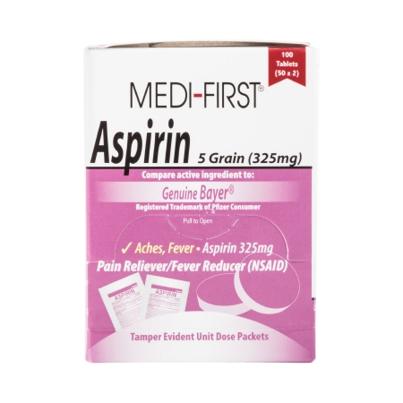 MEDI-FIRST ASPIRIN, TAB 325MG (100/BX) - New Hampshire Medical Supply