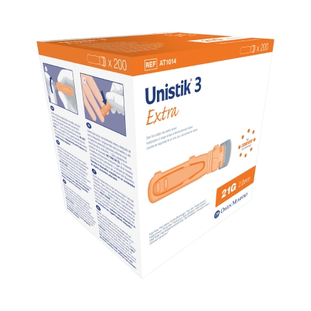 LANCET, UNISTICK III X 21G ORG(200/BX) - New Hampshire Medical Supply